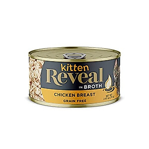 Reveal Natural Wet Kitten Food, 12 Pack, Grain Free, Limited Ingredient Food for Kittens, Chicken Breast in Broth, 2.47oz Cans