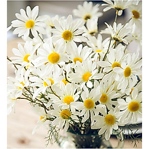 Artfen 10pcs Artificial Daisy Flowers Flower Arrangements for Home Hotel Office Wedding Party Garden Craft Art Decor Each Approx 21" High No Vase White