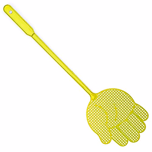 OFXDD Fly Swatter, Long Fly Swatter Pack, Fly Swatter Heavy Duty, Yellow Color Shape Palm (4 Pack)