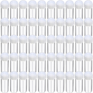 Lallisa 300 Pcs 5 ml Small Plastic Bottles Empty Pill Bottles Clear Plastic Vials with Caps Small Sample Bottles Lab Plastic Test Tubes for Travel Storage Portable Lab Supplies