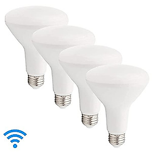 Maxxima Luvoni Smart WiFi LED BR30 Multicolor Light Bulb, Google Home/Alexa Compatible 65W Equivalent 650 Lumens Dimmable CCT 2000K-5000K (4 Pack)