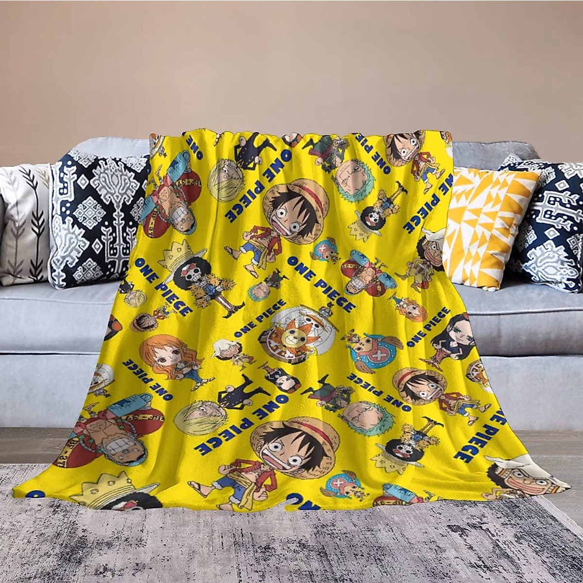 Anime Pirate Flannel Throw Blanket Soft Resistant for Living Room/Bedroom/Sofa/Chair 50"x60"