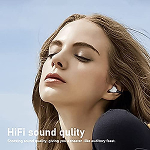 ESSONIO Open Ear Headphones Bluetooth earpiece Noise Cancelling Headphones Ear Clip Headphones Bluetooth Workout Headphones Open Ear Headphones for Sports