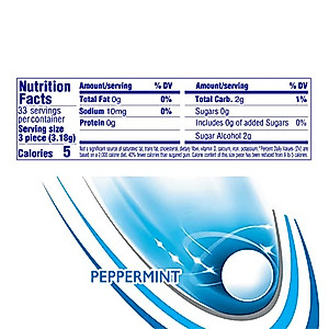 Mentos Always White Sugar-Free Chewing Gum with Xylitol, Peppermint, 100 Piece Bottle (Pack of 4)