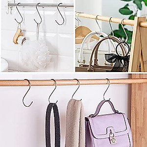 Liaogo 20PCS 3.4 Inch S Hooks Stainless Steel Heavy Duty S Hooks for Hanging Plants, Clothes, Pans, Bags, Cups