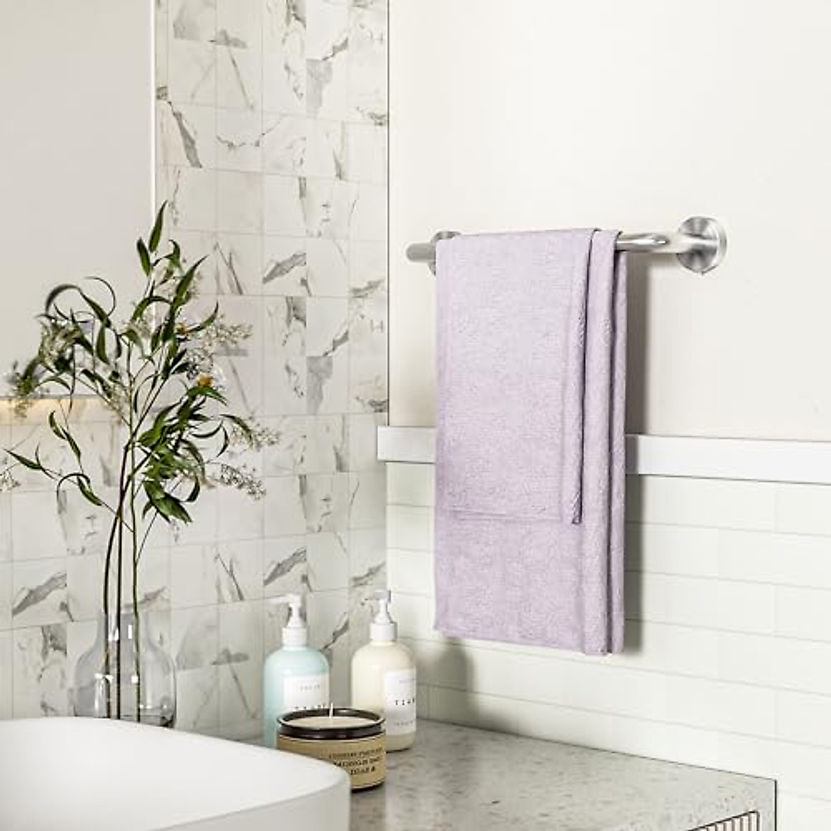 AmazerBath 12 Inch Bathroom Towel Bar, Towel Rack for Bathroom, 304 Stainless Steel Bath Hand Towel Holder Organizer Wall Mounted Rustproof Towel Rod for Kitchen, Brushed Nickel