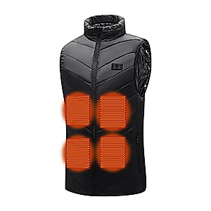 TUNUSKAT Heated Vested for Men Women, Unisex Winter Plus Size Heated Jacket Lightweight Neck Heating Jacket Washable S-8XL