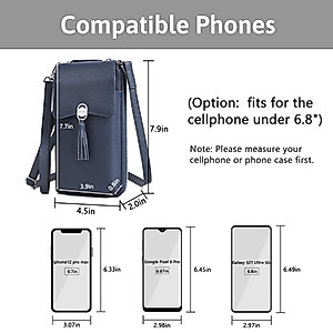 Pearl Angeli Genuine Leather Crossbody Cellphone Bag for Women RFID Blocking Small Phone Wallet Purse with Shoulder Strap