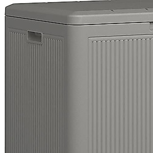 Suncast 22-Gallon Indoor/Outdoor Small Patio Deck Box, Plastic Storage Bin for Lawn, Garden, Garage, & Home Organization, Stoney