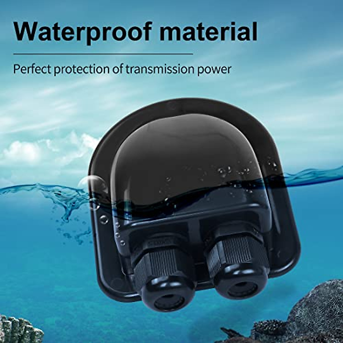 YACSEJAO Solar Double Cable Entry Gland IP68 Waterproof ABS Dual Cable Entry Housing Cable Entry Plate for Solar Panels of RV, Caravan Boat, (Black)