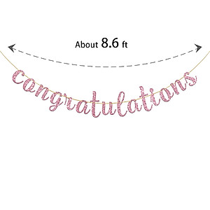 Dalaber Congratulations Banner,Congratulations Banner for Anniversary/Graduation,2024 Congratulations Graduation Party Decorations for College Graduation Party Decorations Supplies-Pink