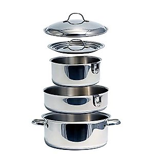 Camco Premium Nesting Cookware Set | Stainless-Steel | 7-Piece Set (43920)