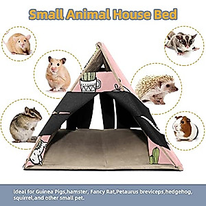 enheng Small Pet Hideout Cute Alpaca Hamster House Guinea Pig Playhouse for Dwarf Rabbits Hedgehogs Chinchillas