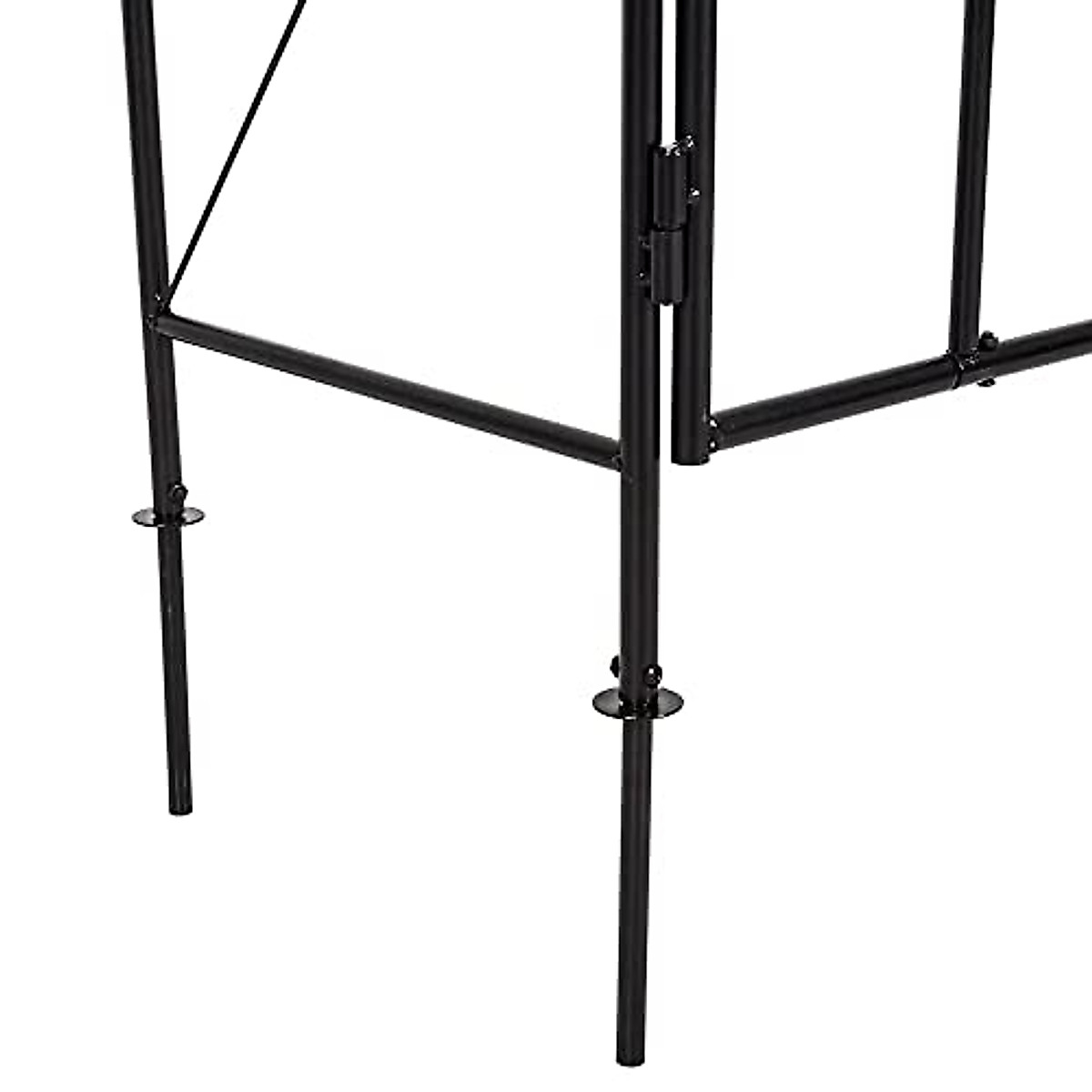 Outdoor Metal Garden Arbor Decorative Steel Garden Trellis Arch Stand with Gate, 8'H x 3.6'W, Black