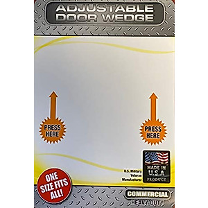 Heavy Duty Adjustable Spring Loaded Commercial Door Stop–This Self-Adjusting Door Wedge will Hold Open the Heaviest of Industrial Doors | Fits Door Gaps ¾ - 3½ | Made In The USA | Veteran Manufacturer