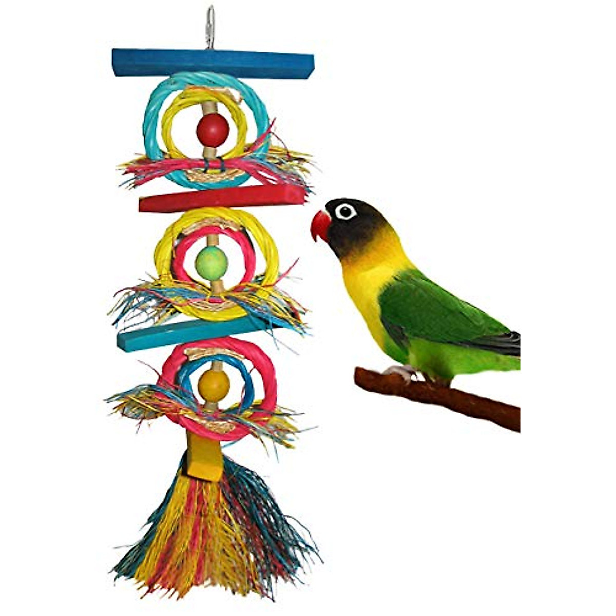 Fetch-It Pets 2 Pack Bird/Parrot Chewriffic & Hat Hat Hooray Foraging Toys Suitable for Small Parakeets, Cockatiel, Conures, Finches, Budgie, Macaws, Parrots, Love Birds