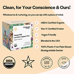 Lactation Support Tea w Fennel Seed & Star Anise Seed | Breast Milk Supply Production Increase | Lactation Tea | Postpartum Tea | Breastfeeding Support | Nursing Tea | 15 Plastic Free Pyramid Sachet