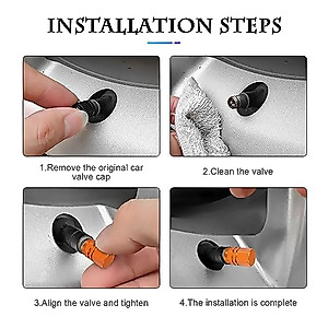 Fekey&JF 16 PCS Car Tire Valve Stem Caps, Waterproof Airtight Car Wheel Tire Valve Stem Covers Universal for Cars, Bicycles, Trucks, Motorcycles, Car Accessories for Men Women (Orange)