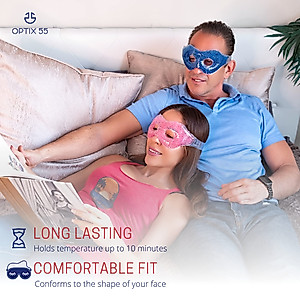 Gel Eye Mask with Eye Holes- Hot Cold Compress Pack Eye Therapy | Cooling Eye Mask for Puffy Eyes, Dry Eyes, Headaches, Migraines, Sinus, Dark Circles - Reusable Eye Face Mask | Ergo Gel Bead (Pink)