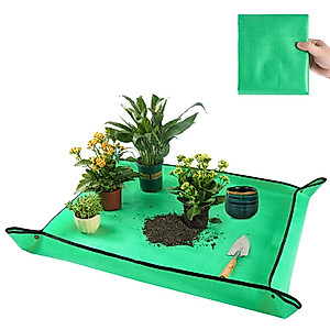 Onlysuki Large Gardening Mat for Indoor Plant Transplanting and Dirt Control, Portable Repotting Tray Succulent Potting Mat Gardening Gifts for Plant Lovers (39.4" X 31.4")