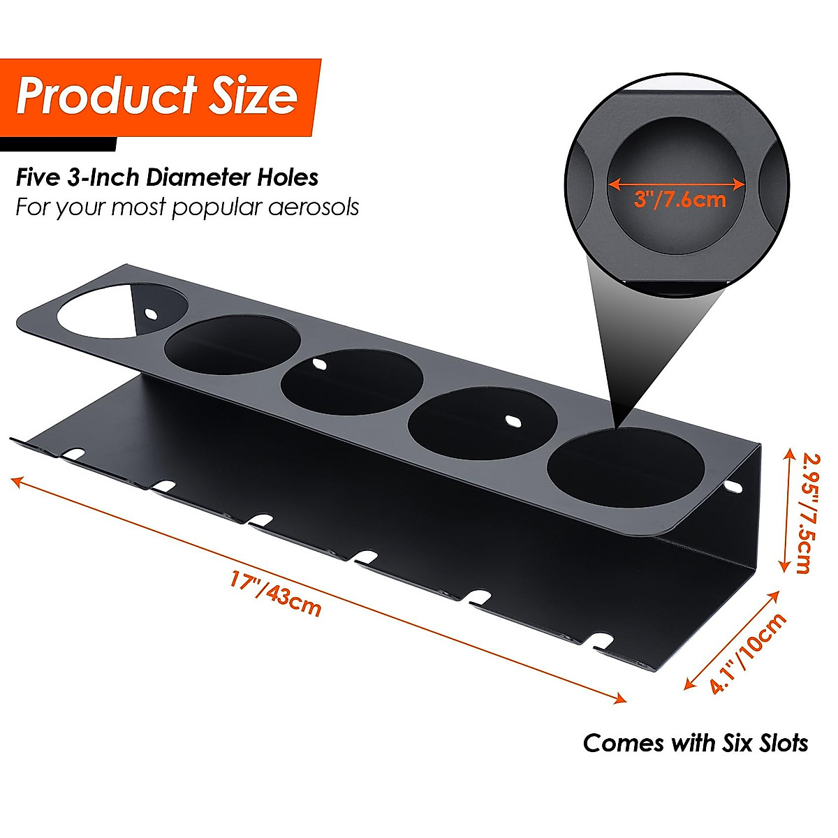 Nisorpa 2 Pack Pneumatic Tool Holder and Aerosol Rack Combo, Wall Mounted Metal Spray Can Bottle Holder Air Tool Organizer Rack for Garages, Workspace and Home, 5 Cans and 6 Slots