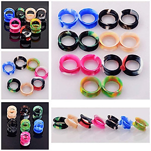 Stuppendux 54PCS Silicone Tunnels Ear Gauges Tunnels Plugs Stretchers Expander Mix Set for Women Men 3/4" 20mm