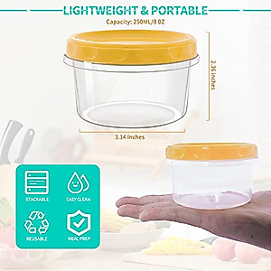 ENHYIVE 15 Pack Small Plastic Containers with Lids,Twist Top Deli Containers,8 Oz Food Storage Containers,Reuseable Freezer Containers for Food with Screw On Lids,Stackable,Leakproof,Dishwasher Safe