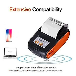 Brilluxa POS Printer Thermal Receipt Printer Bluetooth Mini Bill Printer Compatible Pocket Ticket Printing Machine for Android 58mm (Without Case)