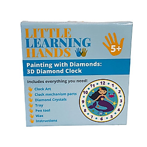 Little Learning Hands Mermaid Diamond Painting Kit Mermaid Clock| Mermaid Sticky Mosaic Clock | Creative Mermaid Crafts for Kids and Adults | Gifts for Girls and Boys