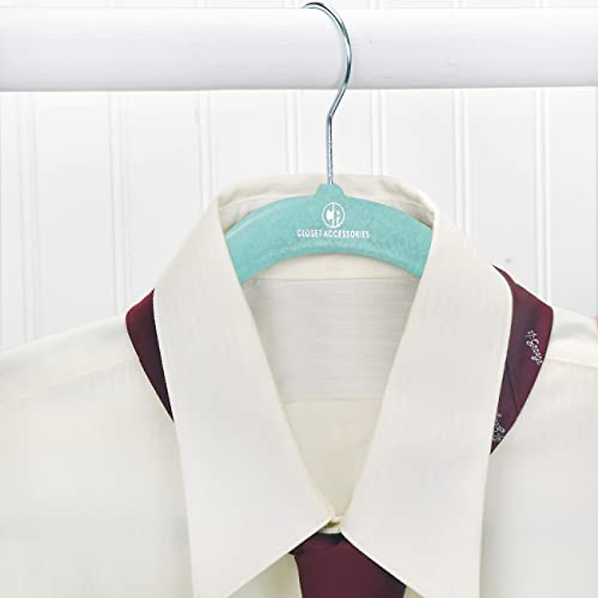 Velvet Hangers, Sturdy and Space Saving Hanger. Blue (Aque). 50 Pack