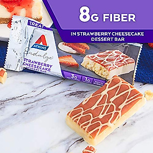 Atkins Endulge Treat Strawberry Cheesecake Dessert Bar, 6 Ounce, 5 Count (Pack of 1)