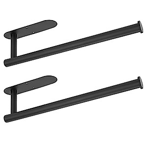 Paper Towel Holder Under Cabinet ,Kitchen Wall Mount Stainless Steel Paper Towel Holder, Self-Adhesive or Screw Mount, for Kitchen and Bathroom.Black 2pack