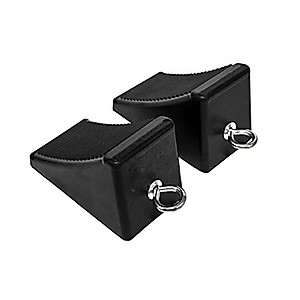 MaxxHaul 50011 Rubber Wheel Chock with Eyelet (6-1/2" x 3-3/4" x 4"), 2 Pack