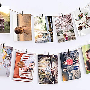 Utility Clips Heavy Duty Clothes Pins Heavy Duty Outdoor 100PCS Mini Versatile Lightweight Natural Wooden Pegs Photo Clips for Artwork Paper Photo Clothing Black Clips Craft Clip