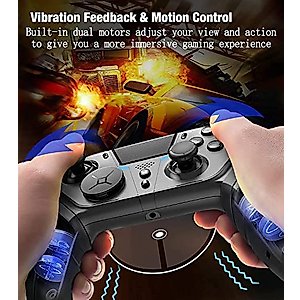 【April 2023 Newly Updated Version】 TJPD Wireless Game Set with 3 programmable Back Buttons and 1 Sensitivity Control Back Button (Black)