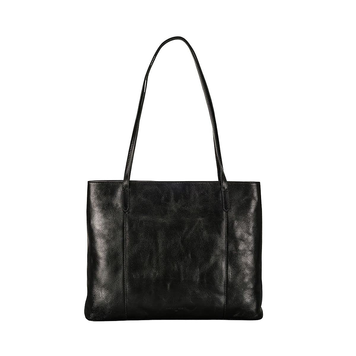 Maxwell Scott - Womens Luxury Leather Classic Shopper Tote Bag Purse - Handmade from Italian Hides - The Athenea Black