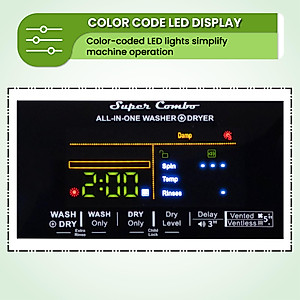 Equator Ver 3 Combo Washer Vented/Ventless Dry-1400RPM Color Coded Display White
