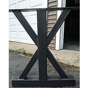 Metal Table Legs,Trestle Table Style,Raw Clear Coated,Industrial Finish,Custom Sizes,Handmade In U.S.