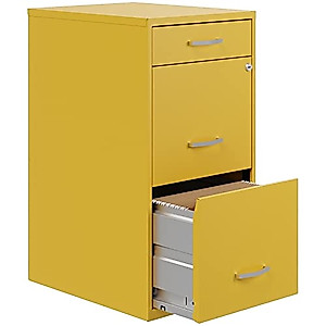 Hirsh Industries Space Solutions 18" D 3 Drawer Metal Organizer File Cabinet Yellow/Goldfinch