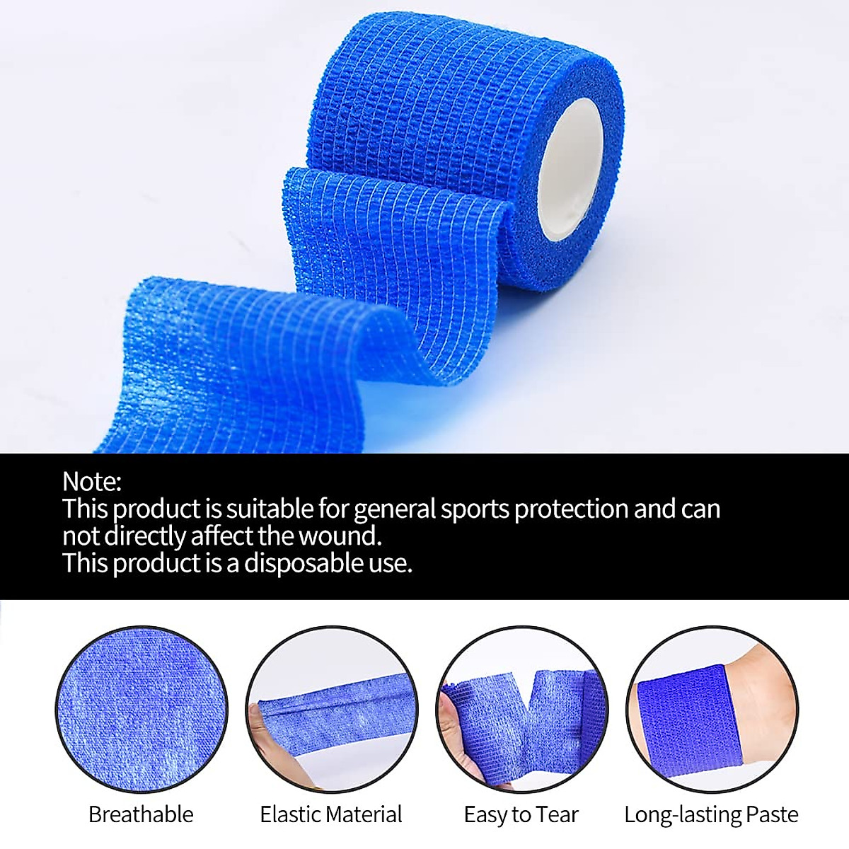 12/24/48/72pcs Self Adhesive Bandage Wraps, 2in 5 Yards, Multicolor (2 Inch, 12 Pack Multicolor)