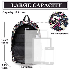 VASCHY Backpack for Women, Water Resistant High School Girls Bookbag Travel Backpack for Teens with Water Bottle Pockets