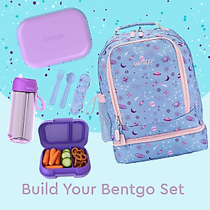 Bentgo Kids Chill Leak-Proof Lunch Box - Included Reusable Ice Pack Keeps Food Cold; 4-Compt. Bento Box; Microwave/Dishwasher Safe; 2 Year Manufacturer's Warranty (Confetti Edition - Vivid Orchid)