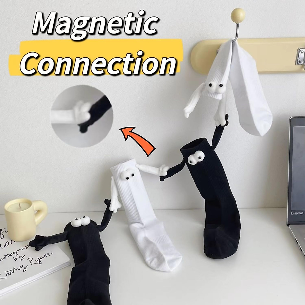 SLOUFIOL Holding Hands Cute Socks Magnetic Connection Doll Funny Christmas Birthday Gifts Idea