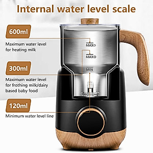 AMZCHEF 8-IN-1 Milk Frother and Steamer 550 Watts, 21 oz Split Stainless Steel Automatic Milk Steamer for Latte, Hot and Cold Milk Froth, Hot Milk, Chocolate Milk, Baby Food