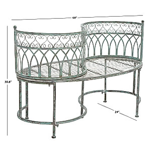 SAFAVIEH Outdoor Collection PAT5005 Bench, Antique Dark Green