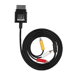 1.8M Component AV Cable Audio Video Cord Optical Cable for XBOX360 Game Slim Replacement Quality ABS TV Cord Compatible for Microsoft 360 Console