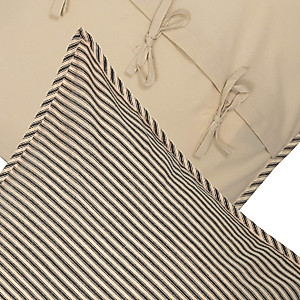 VHC Brands Sawyer Mill Ticking Stripe King Quilt Set, Charcoal Gray