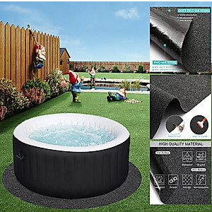 79 inch Dia Round Hot Tub Mat,Above-Ground Pool Protector Mat,Anti-Slip Water-Absorbent Hot Tub Mat,Large Inflatable Hot Tubs Floor Pad,Washable Reusable for Hot Tubs Mat.