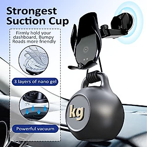 Wireless Car Charger,15W Fast Charging, Phone Holder Mount, Auto Clamping, Phone Mount Phone Holder for iPhone 14 13 12 11, Samsung Galaxy S23+ S22, etc