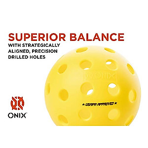 Onix Fuse G2 Outdoor Pickleball Balls - Yellow and Neon Pickleballs - 3 and 6 Packs of Pickleball Balls